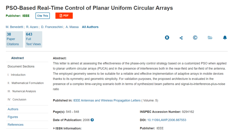 "PSO-Based Real-Time Control of Planar Uniform Circular Arrays ...
