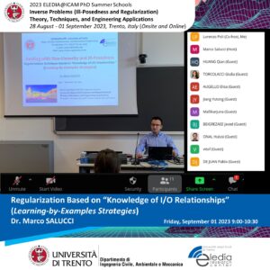 A picture from today's lecture by Dr. Marco Salucci at the 2023 PhD Summer School