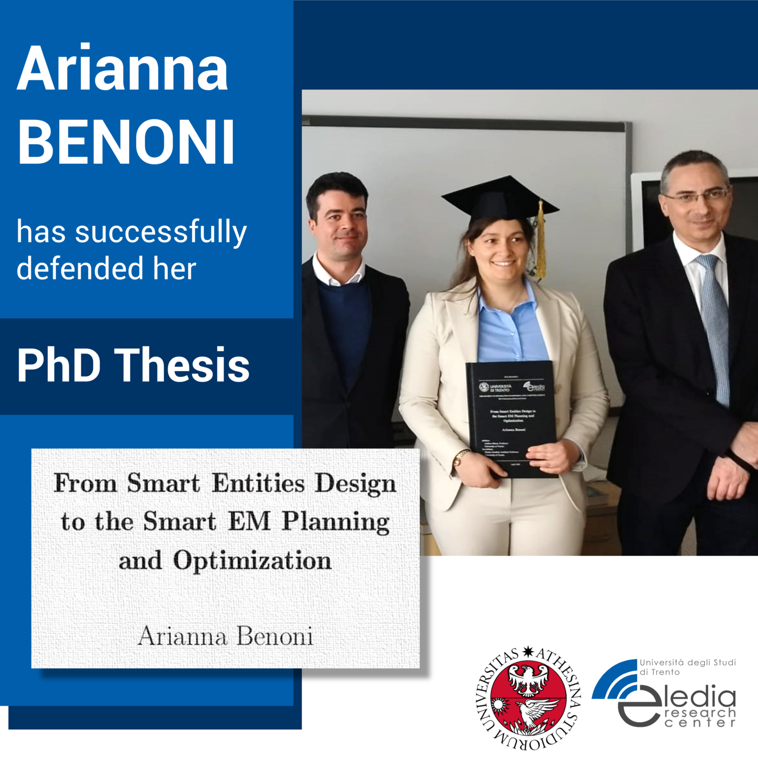 Dr. Arianna Benoni Successfully Defended her Ph.D. Thesis